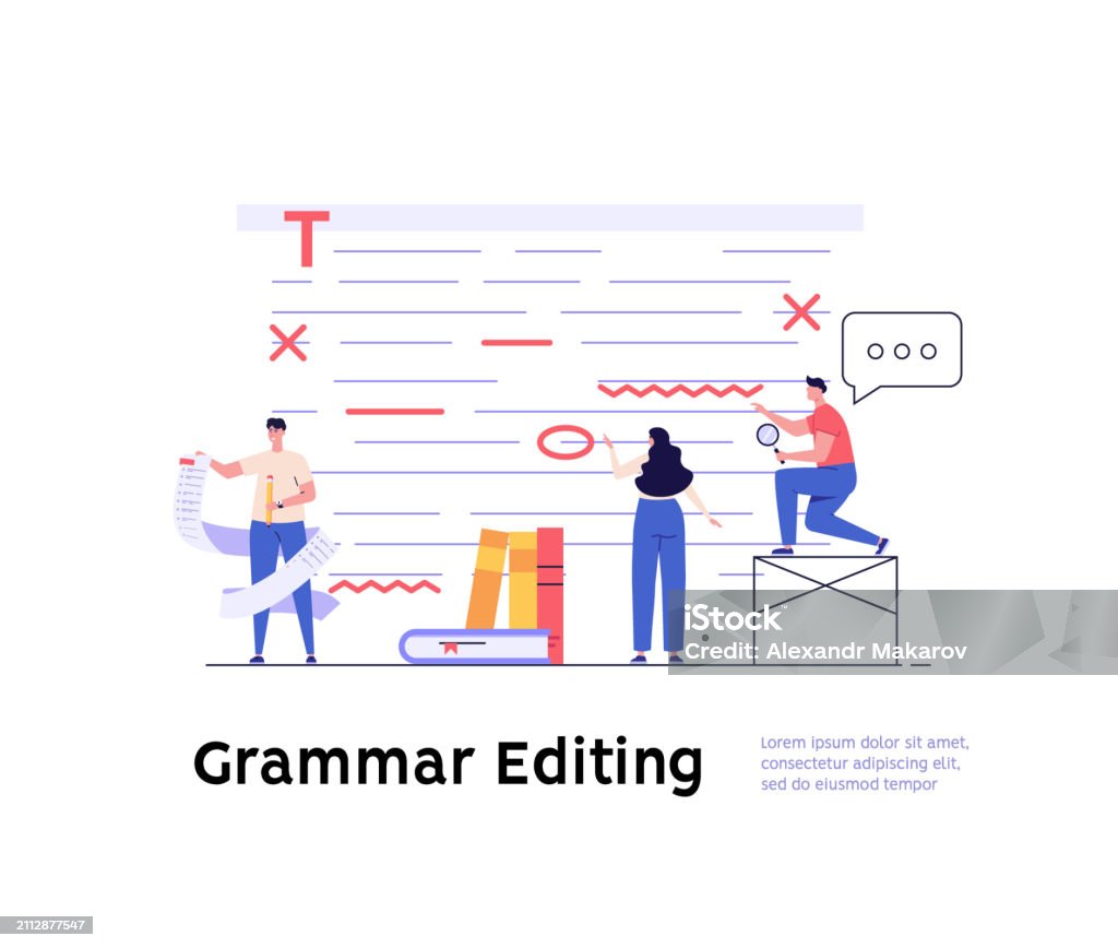 Editing Document With Text Correcting Grammar Mistake With Red Marker