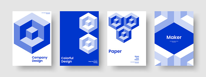 Template Presentasi Bisnis Modern Tata Letak Selebaran Geometris Desain