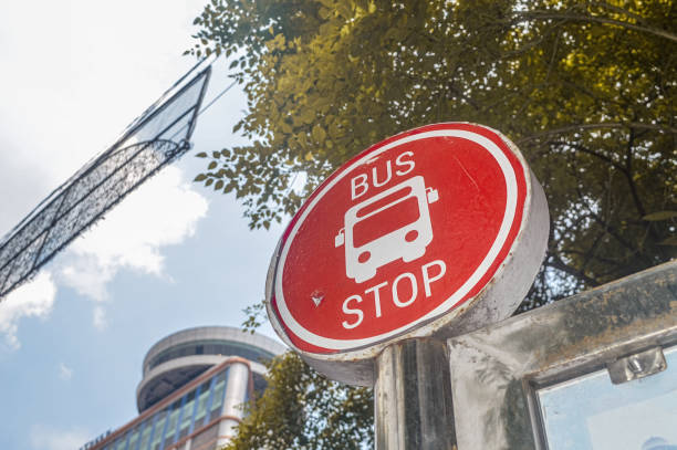 Free Stock Photo of Red and White Bus Sign | Download Free Images and ...