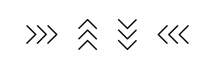 Swipe Icon Set Arrow Button Symbol Triangle Arrow Up Down Left Right