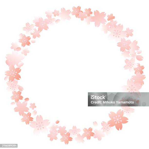 Bingkai Lingkaran Bunga Sakura Dengan Ruang Untuk Teks Atau Gambar Anda ... Bingkai Lingkaran Bunga Sakura Dengan Ruang Untuk Teks Atau Gambar Anda ...