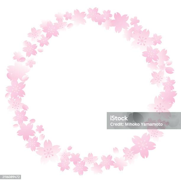 Bingkai Lingkaran Bunga Sakura Dengan Ruang Untuk Teks Atau Gambar Anda ... Bingkai Lingkaran Bunga Sakura Dengan Ruang Untuk Teks Atau Gambar Anda ...