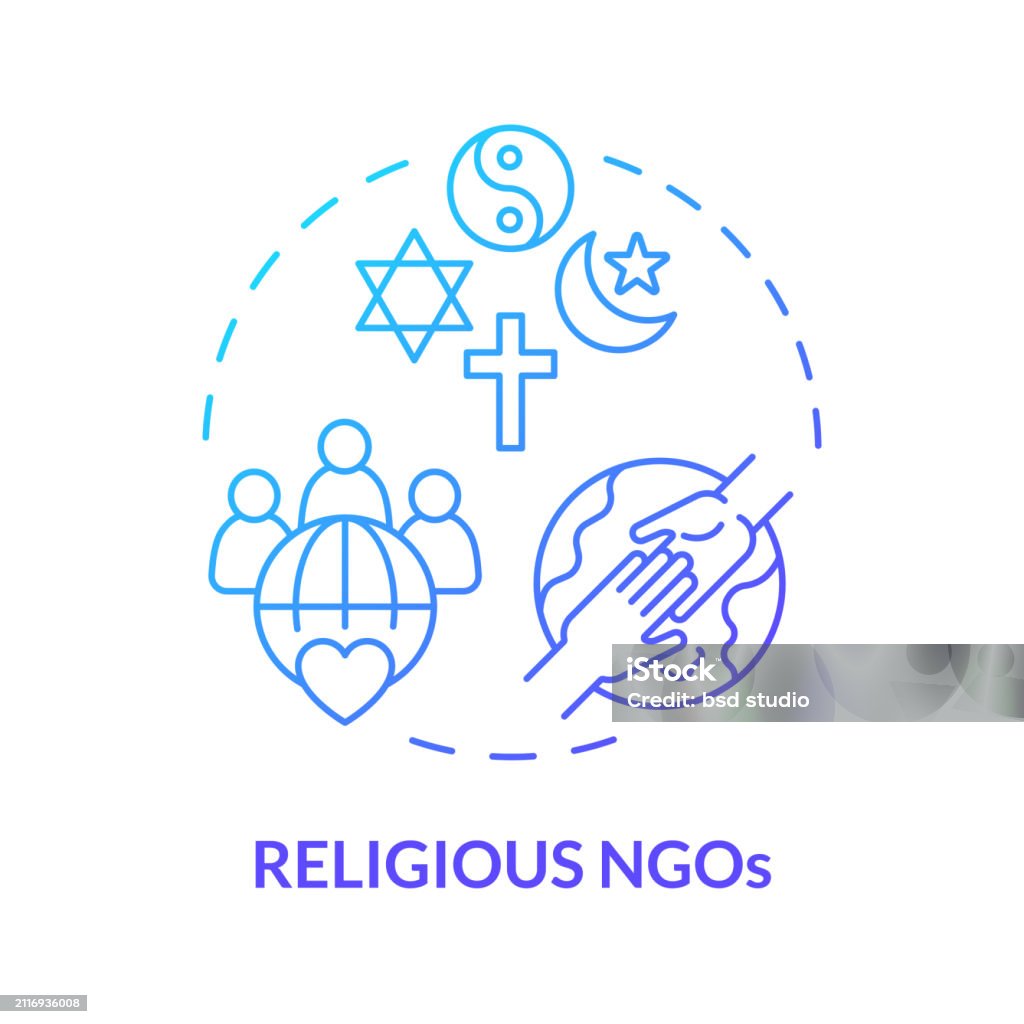 Religious Ngos Blue Gradient Concept Icon Stock Illustration Download