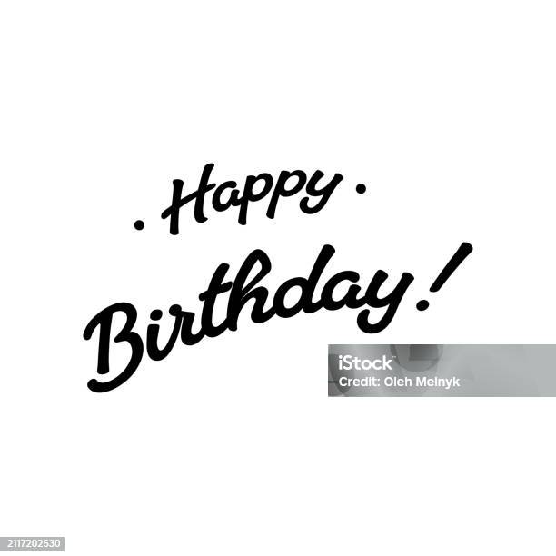 Selamat Ulang Tahun Teks Huruf Kaligrafi Desain Modern Dengan Tulisan