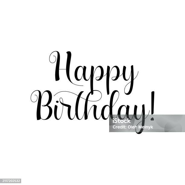 Selamat Ulang Tahun Teks Huruf Kaligrafi Desain Modern Dengan Tulisan