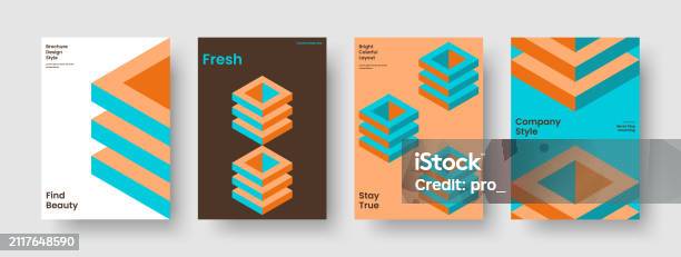 Desain Latar Belakang Geometris Template Brosur Kreatif Tata Letak