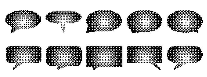 Pixel Speech Bubble Set Pixel Art Element For Dialog Box Computer 8 Bit ... Pixel Speech Bubble Set Pixel Art Element For Dialog Box Computer 8 Bit ...