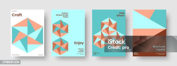 Template Brosur Modern Desain Poster Geometris Tata Letak Latar