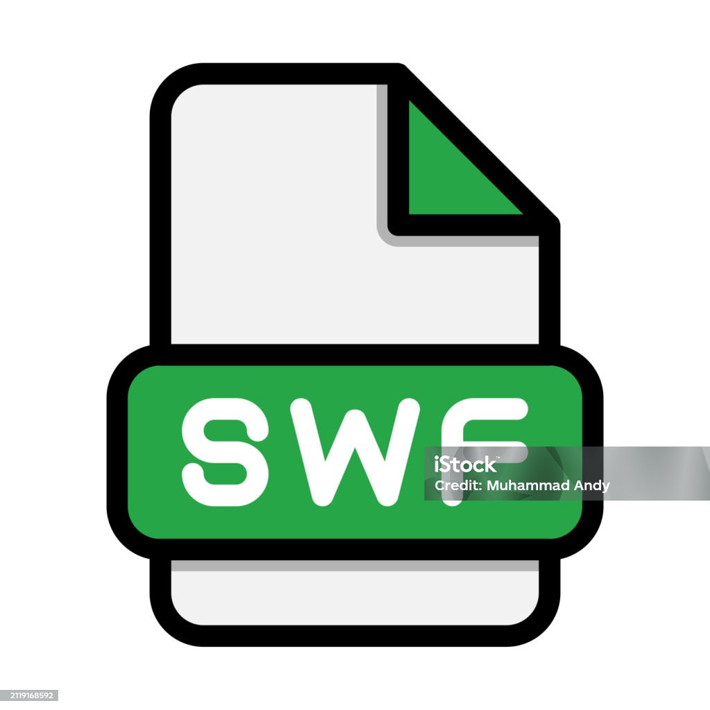 Swf File Icons Flat File Extension Icon Video Format Symbols Vector