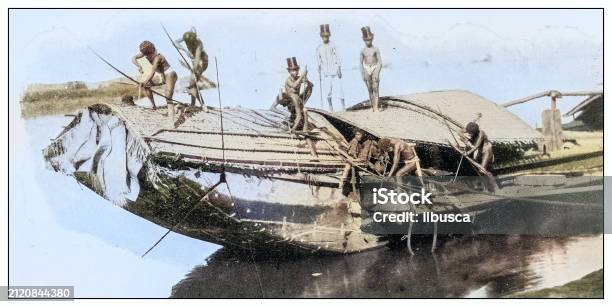 Antique Black And White Photograph Native Boat On The Pasig River ... Antique Black And White Photograph Native Boat On The Pasig River ...