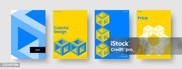 Tata Letak Brosur Abstrak Template Poster Geometris Desain Laporan