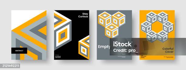 Template Brosur Geometris Desain Sampul Buku Modern Tata Letak Flyer