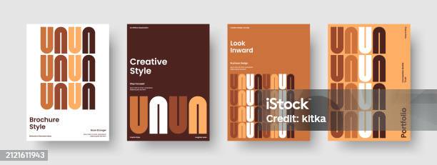 Tata Letak Laporan Abstrak Desain Brosur Geometris Template Poster