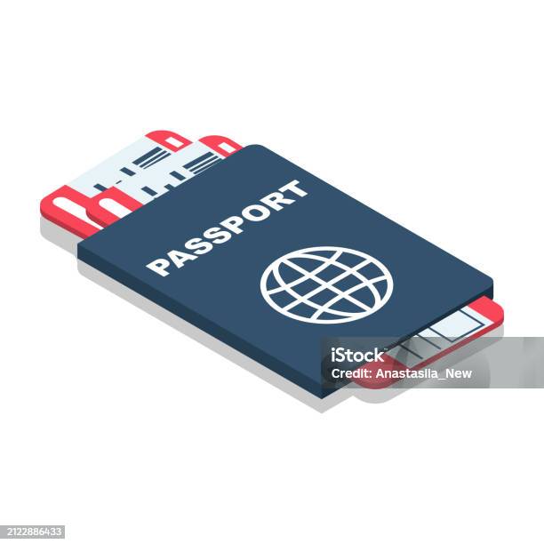 Passeport Et Billets Davion Documents De Passeport Vecteur Isométrique