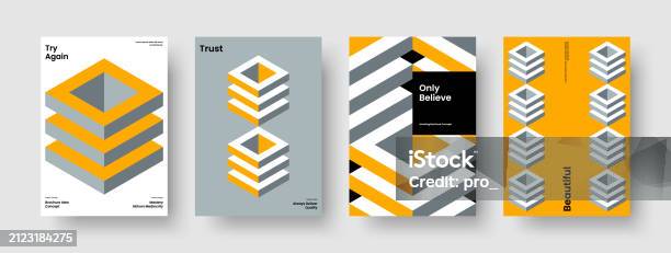 Template Flyer Abstrak Desain Poster Geometris Tata Letak Laporan