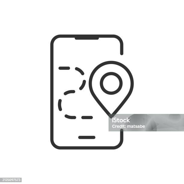 Path On Smartphone Linear Icon Line With Editable Stroke Stock ... Path On Smartphone Linear Icon Line With Editable Stroke Stock ...
