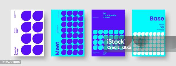 Template Poster Abstrak Desain Banner Geometris Tata Letak Sampul Buku