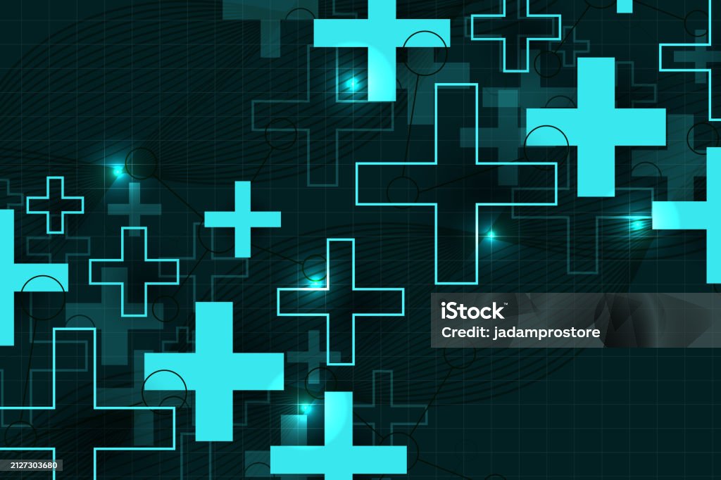 Modern Medical Abstract Background With Cross Shape Stock Illustration
