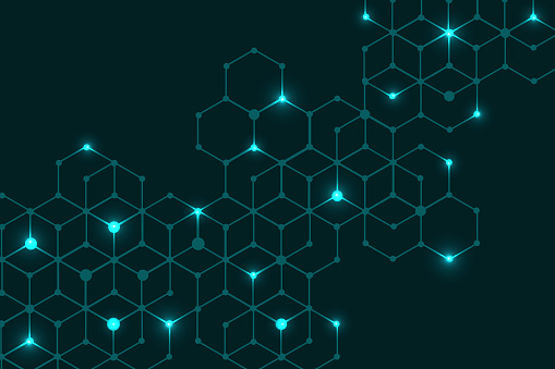 Vector Hexagonal Background Digital Geometric Abstraction With Lines