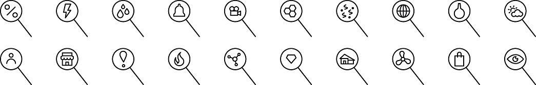 Pack De Symboles Linéaires De Loupe Trait Modifiable Symbole Linéaire Pour Les Sites Web Les