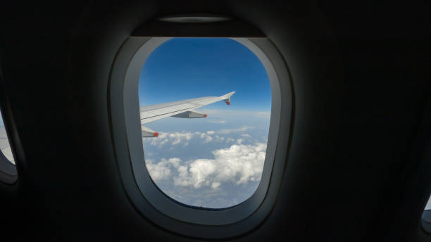 Free Stock Photo of View from airplane window showing wing | Download ...