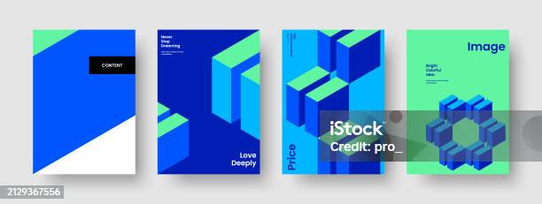 Tata Letak Presentasi Bisnis Abstrak Template Brosur Geometris Desain