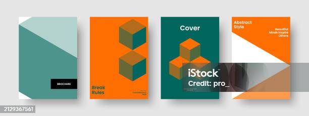 Tata Letak Sampul Buku Abstrak Template Banner Geometris Desain Laporan