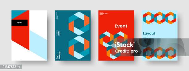 Template Brosur Modern Desain Poster Geometris Tata Letak Presentasi