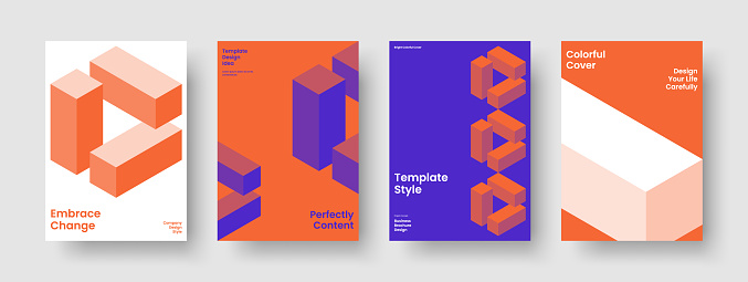 Template Presentasi Bisnis Geometris Tata Letak Brosur Modern Desain