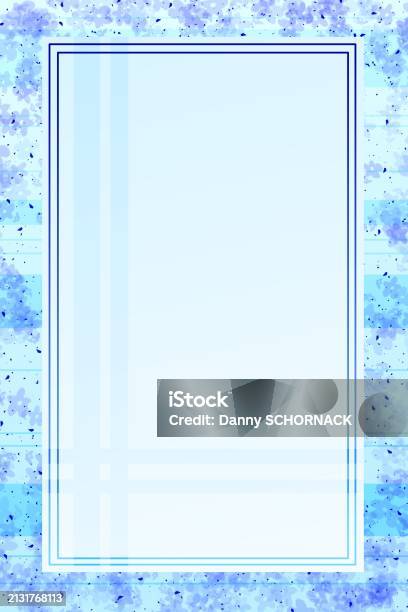 Beautiful Abstract Blue Border Frame Card Template Stock Illustration