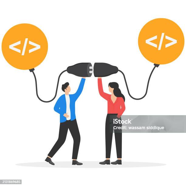 Programmers Connect Sockets Between Coding Programs Api Application Programming Interface To