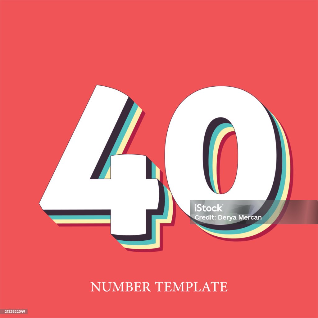 Number 40 Stock Illustration Number Template Design Vector Illustration ... Number 40 Stock Illustration Number Template Design Vector Illustration ...