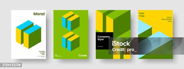 Desain Brosur Modern Template Latar Belakang Geometris Tata Letak