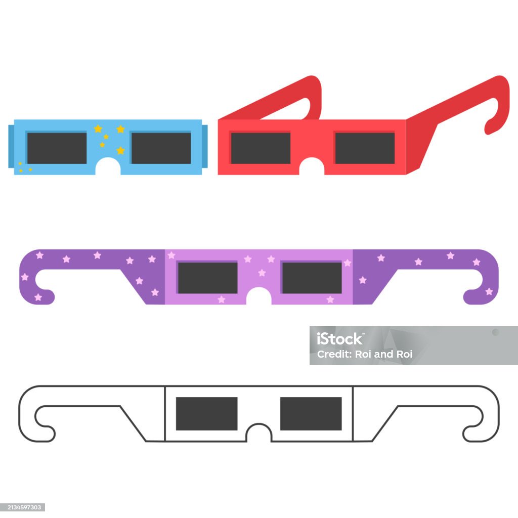 Solar Eclipse Glasses Vector Cartoon Set Isolated On A White Background Stock Illustration