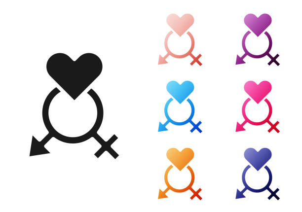 60 Two Hearts Joined Together Silhouette Stock Illustrations Royalty