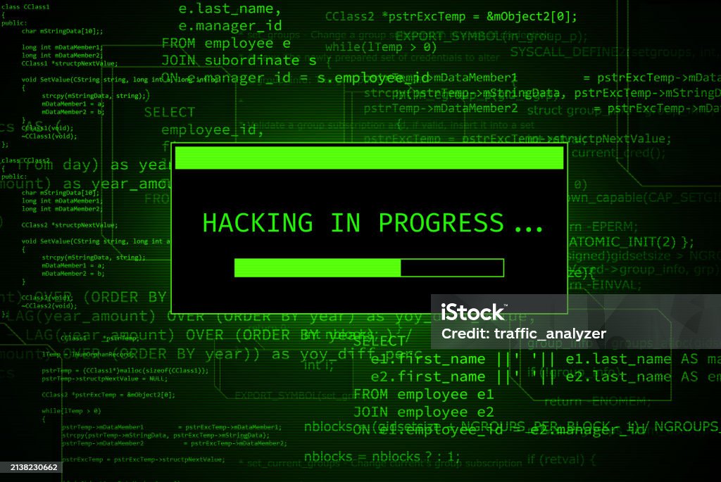 Green Code Background Hacking In Progress Stock Illustration Download