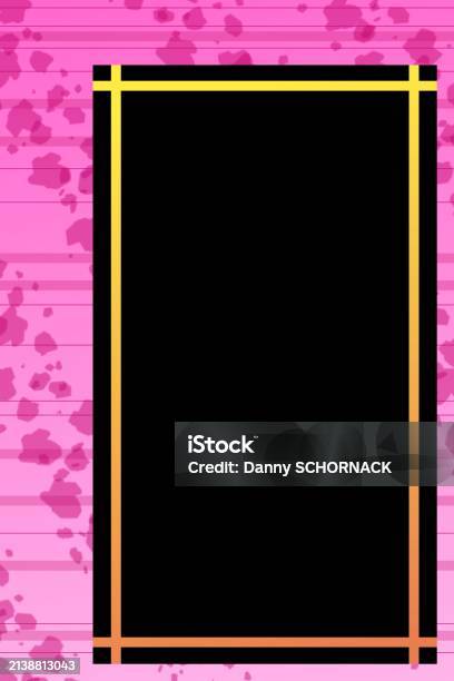 Beautiful Abstract Pink Border Frame Card Template Stock Illustration