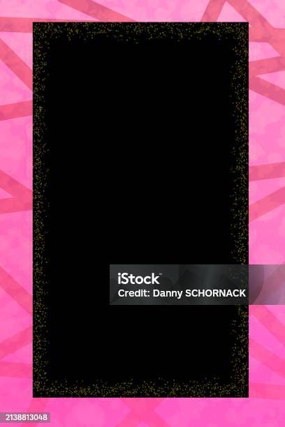 Beautiful Abstract Pink Border Frame Card Template Stock Illustration
