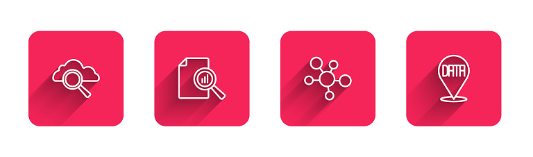 Set Line Search Cloud Computing Document With Graph Chart Mind Map Infographic And Data Analysis