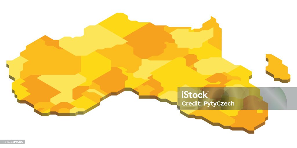 Isometric Political Map Of Africa Ilustrasi Stok Unduh Gambar