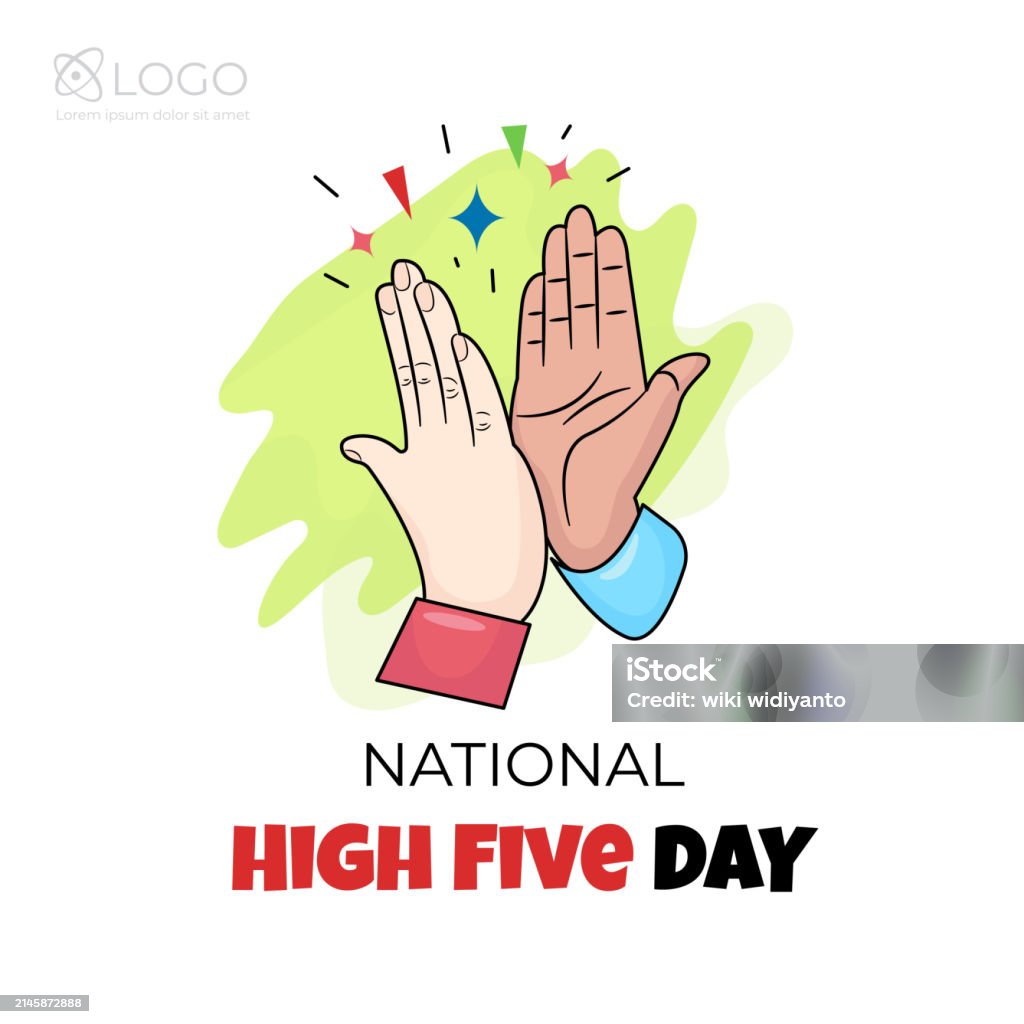 National High Five Day Illustration Suitable For National High Five Day Celebration Poster