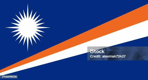 Flag Of Marshall Islands National Symbol Country In Oceania Stock Illustration Download Image