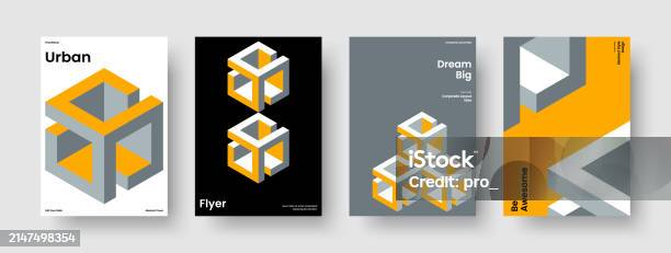 Template Banner Geometris Desain Presentasi Bisnis Terisolasi Tata