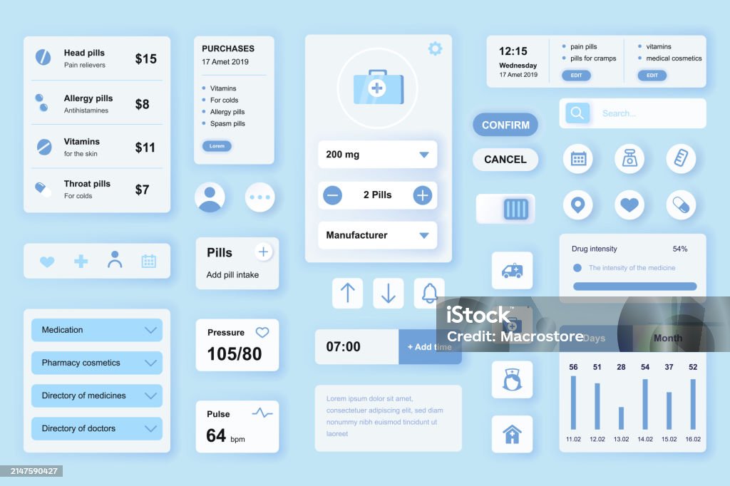Éléments Dinterface Utilisateur Définis Pour Lapplication Mobile