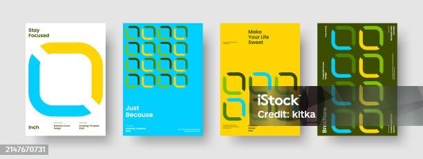 Tata Letak Presentasi Bisnis Abstrak Template Poster Geometris Desain