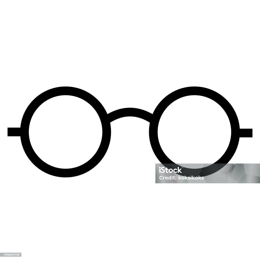 Icon Of Classic Round Glasses For Vision Eyes Correction Stock