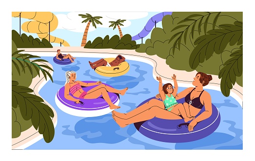 Les Gens Samusent Dans Le Parc Aquatique Le Parc De Loisirs Famille ... Les Gens Samusent Dans Le Parc Aquatique Le Parc De Loisirs Famille ...