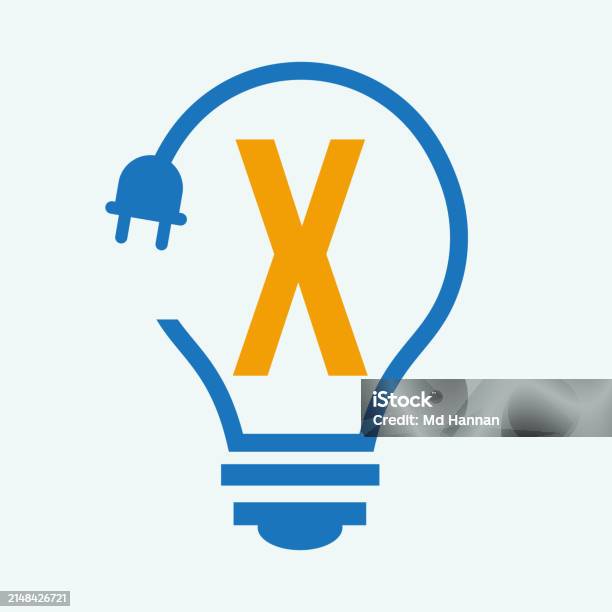 Logo Dampoule Sur Le Concept De La Lettre X Pour Le Symbole Électrique
