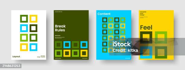 Desain Laporan Terisolasi Template Brosur Geometris Tata Letak Latar