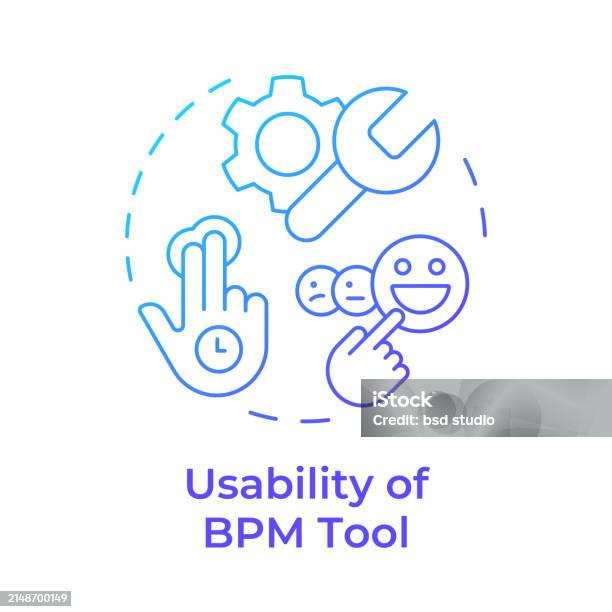 Bpm Tool Usability Blue Gradient Concept Icon Stock Illustration
